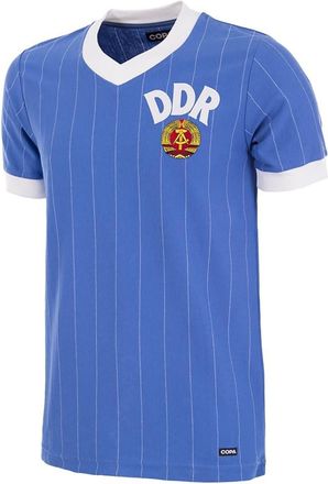 Copa Football - Retro Fu&szlig;balltrikot Herren - DDR 1985 - Blau - 50% Baumwolle - 50% Polyester - Gr&ouml;&szlig;e XXL