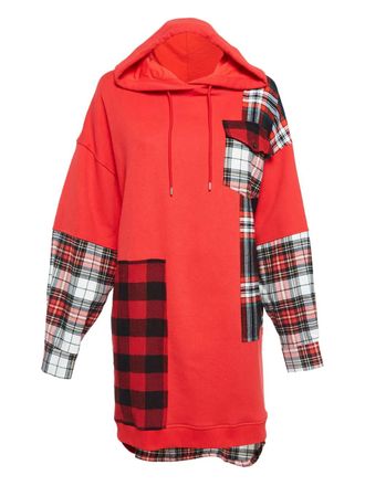 Alexander McQueen robe mi-longue à capuche - Rouge