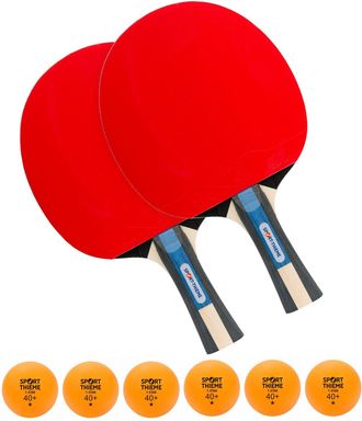 Sport-Thieme Tischtennisschl&auml;ger-Set Champion | ITTF-Zertifikat | Ideal f&uuml;r Training in Schule und Verein | Inkl. B&auml;lle in Wei&szlig; oder Orange | Hochwertige Verarbeit