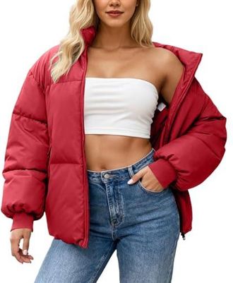 Generic Vestes dhiver 2026 pour femmes, manteau chaud et &eacute;pais, veste rembourr&eacute;e alternative en duvet avec col montant, v&ecirc;tements dext&eacute;rieur tendance pour le 