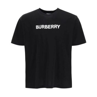 Burberry Logo Baumwoll-T-Shirt - - Tops - Herren - Schwarzk - XL