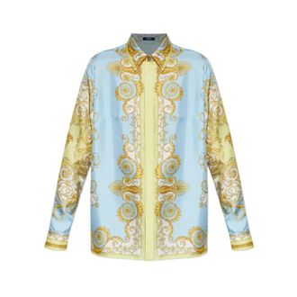 Versace Lavalli&egrave;re aus bedrucktem Seidentwill - - Blouses & Shirts - Damen - Mehrfarbig - M