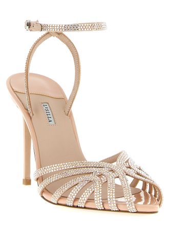 Le Silla Womens Sandal Pink Goat Leather Heels