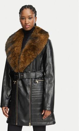 Fracomina Jacke aus Kunstleder FR26WC1022P41101 Schwarz Regular Fit