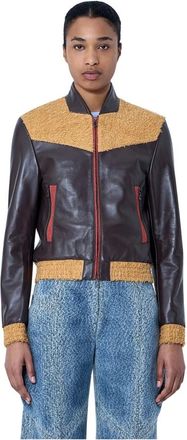 Kiko Kostadinov Kiko Kostadinov, Femme, Vestes, Brun, Taille: 38 FR Konrad Leather Jacket