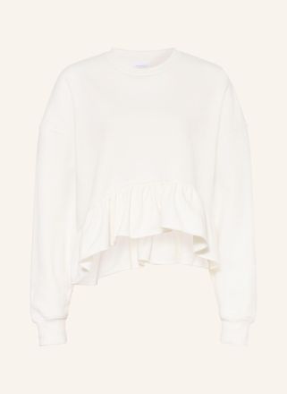 Rich & Royal Sweatshirt Mit R&uuml;schen weiss