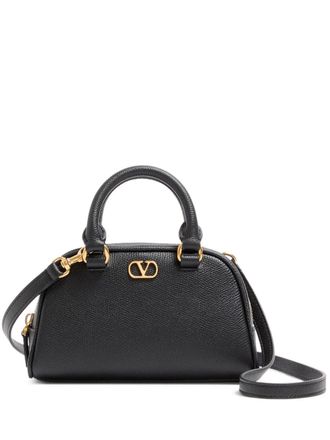 Valentino Garavani Grainy Leather VLogo Top Handle Bag - Black