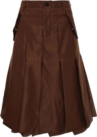 sacai Femme, Jupes, Brun, Taille: 36 FR Nylon Twill Midi Skirt