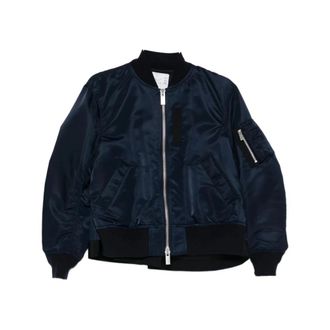 sacai Femme, Vestes, Bleu, Taille: 40 FR Blouson en twill de nylon