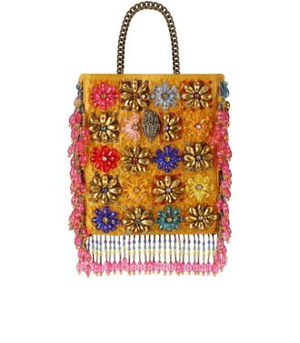 Kurt Geiger SAC &Agrave; MAIN BEADED JAUNE KURT GEIGER