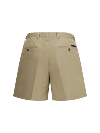 Prada Tailored Cotton Bermuda Shorts - Beige