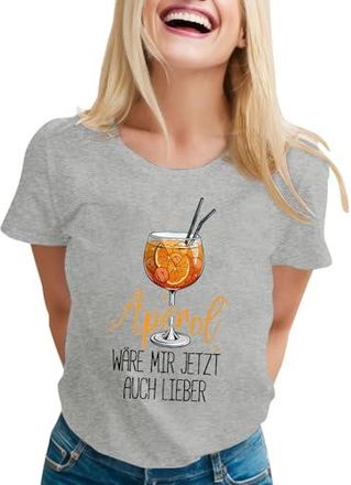 Generic T-shirt pour femme - Costume Aperol Spritz - Col rond - T-shirt d&eacute;t&eacute; amusant - Pour cocktail, f&ecirc;te, &eacute;v&eacute;nements - T-shirt d&eacute;contract&eacute; l&eacute;ger - T-shirt a