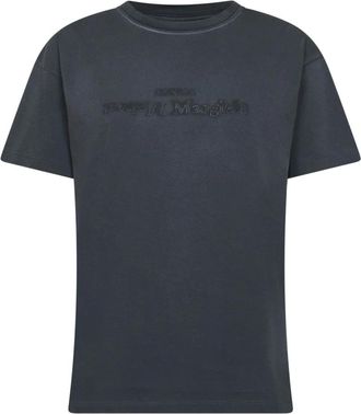 Maison Margiela Femme, Tops, Bleu, Taille: 42 FR Reverse Logo T-shirt