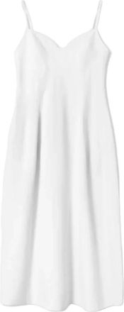 Co Femme, Robes, Blanc, Taille: 42 FR Robe Midi Bustier en Sateen de Coton