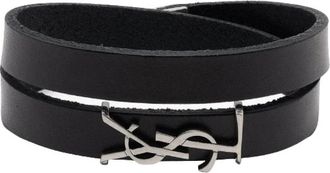 Saint Laurent Opyum Armband mit doppeltem Wickeldesign - - Accessories - Damen - Schwarzk - M