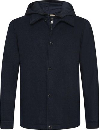 Woolrich Woll-Overshirt mit Kapuzenblende und Primaloft-Isolation in