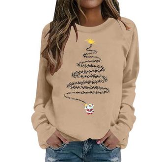 Generic Pull décontracté à Manches Longues sans Capuche pour Femmes vêtement Polyvalent et Confortable col du Cou élégant et Tendance idéal pour Le Quotidien 