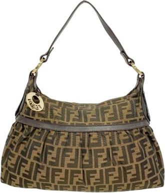 Fendi Sac bandouli&egrave;re Pre-owned en nylon - Femme - Pre-owned - Brun - Taille: ONE Size
