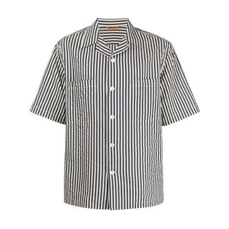 Barena Seersucker Vertikal Gestreiftes Hemd - - Shirts - Herren - Grau - XL