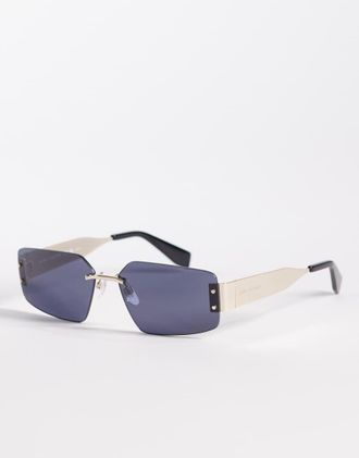 Marc Jacobs Marc Jacobs - Eckige Unisex-Sonnenbrille in Gold und Schwarz