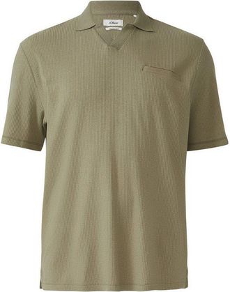 s.Oliver Kurzarmshirt Polo-Shirt Poloshirt aus Leinenmix mit Brusttasche