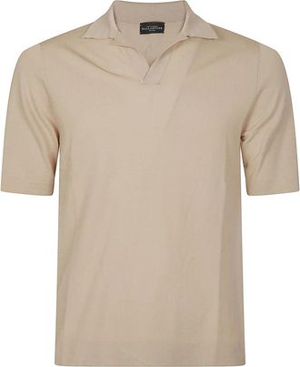 Ballantyne Homme, Tops, Beige, Taille: 2XL Polo Uni Manches Courtes