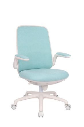 Grospol B&uuml;rostuhl Easy White Mint, Ergonomische R&uuml;ckenlehne, Verstellbare Armlehnen, Klappschreibtisch, Zuhause, B&uuml;ro, Home Office