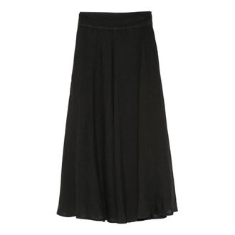 120% Lino Femme, Jupes, Noir, Taille: 36 FR Long Linen Skirt