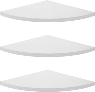 BESPORTBLE 3 St&uuml;ck F&auml;cherf&ouml;rmige Eckregale aus MDF Platzsparende Wandregale f&uuml;r Badezimmer und K&uuml;che Wei&szlig; Kompakte Aufbewahrung zur Eckmontage