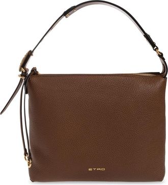 Etro Hobo Medium Leather Bag - - Bags - Damen - Braun - ONE SIZE