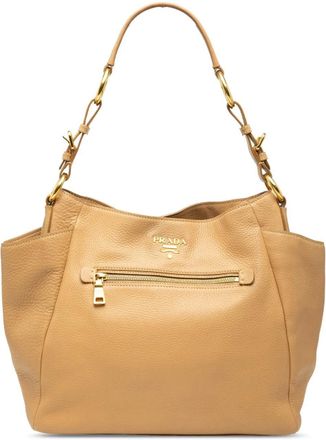 Prada Hobo Bags - Vitello Daino Front Zip Hobo - Gr. unisize - in Braun - f&uuml;r Damen