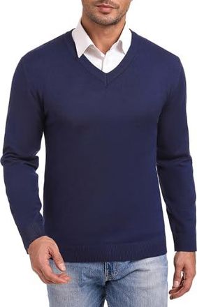 iClosam Pull Homme Hiver Chaud Pull Homme Col V Hiver Pullover &agrave; Manches Longues Tricot&eacute; en Maille Classique
