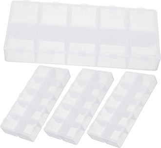 Lurrose 4 Stück Teiliges Transparentes Schmuck Organizer Fächern Kleine Aufbewahrungsbox für Ohrringe Perlen und Ringe Praktischer Schmuckkasten für Mädchen u