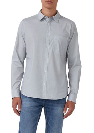 s.Oliver Slim Fit: Fein gemustertes Baumwollhemd mit Kentkragen