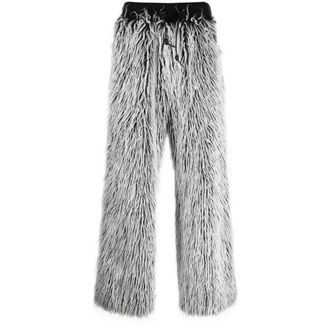 Dolce & Gabbana Faux-Fur Ma&szlig;geschneiderte Hose - - Trousers - Herren - Wei&szlig; - L