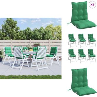 vidaXL Niedriglehner-Auflagen 6 Stk. Gr&uuml;n Oxford-Gewebe - Niedriglehner Auflagen - Gartenstuhlkissen - Oxford-Gewebe - Wasserabweisend - Gartenm&ouml;bel Zubeh&ouml;r