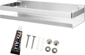 NUOBESTY Edelstahl Wandregal 30cm Wandmontage Aufbewahrungsregal f&uuml;r K&uuml;che und Bad Wasserfestes Metallregal Kompakt und Umweltfreundlich