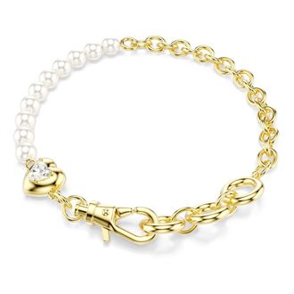 Swarovski Idyllia Armband, Kristallperle, Wei&szlig;, Goldlegierungsschicht