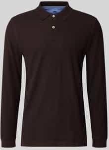 Fynch-Hatton Regular Fit Langarm-Poloshirt mit Label-Stitching