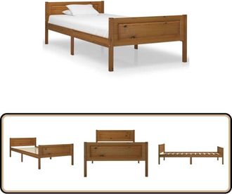 vidaXL Massivholzbett Kiefer Honigbraun 100x200 cm - Holzbettrahmen - Kiefernbett - Doppelbett - Massivholzbette - Bettkasten