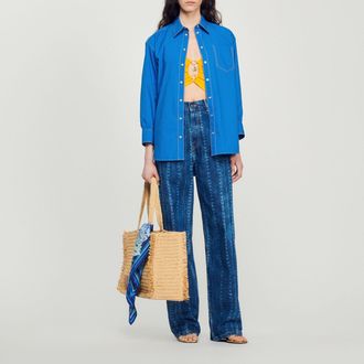 Sandro Hemdbluse mit Ziernahtdetails