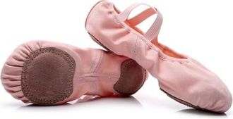Soimiss Chaussures de Ballet Souples &agrave; Semelle Antid&eacute;rapante avec Bande &Eacute;lastique Respirantes et L&eacute;g&egrave;res pour Adultes Pratique Danse et Gymnastique Couleur Ch
