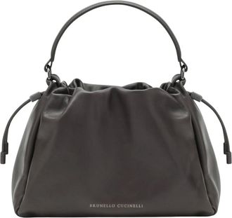 Brunello Cucinelli Femme, Sacs, Brun, Taille: ONE Size Bucket Mellow Small Bag