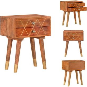 vidaXL Nachttisch 43&times;30&times;58 cm Massivholz Mango - Nachttisch - Mangoholz - Wohnzimmer Dekoration - Sideboard - Kommode