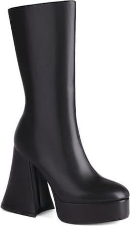 Generic Bottines courtes minimalistes couleur unie pour femme - Talon bloc épais - Bout rond - Chaussures habillées tendance avec fermeture éclair, Noir, 37.5