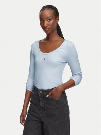 Calvin Klein Jeans Bluse LV047D218G Hellblau Slim Fit