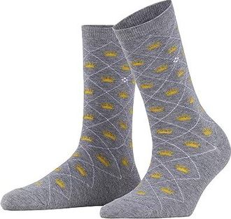 Burlington Crown W So coton fantaisie 1 paire, Chaussettes Femme, Gris Light Grey 3400, 36-41
