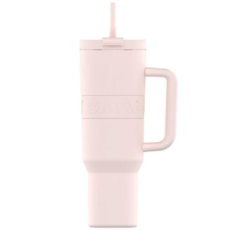 Onyx Trinkflasche mit Deckel und Strohhalm - 1,2L Thermoskanne auslaufsicher, Kaffeebecher to go, f&uuml;r hei&szlig;e und kalte Getr&auml;nke, BPA-frei, Edelstahl Isolier