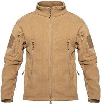 Keephen Veste en Micro-Polaire à Double Fermeture éclair pour Hommes, Hiver Chaud, randonnée en Plein air, Veste à col Montant
