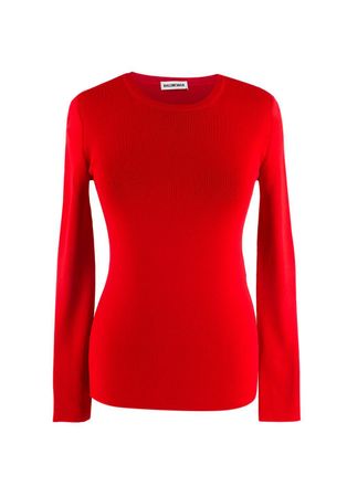 Balenciaga Crewneck Fine Knit Logo Jumper Size S